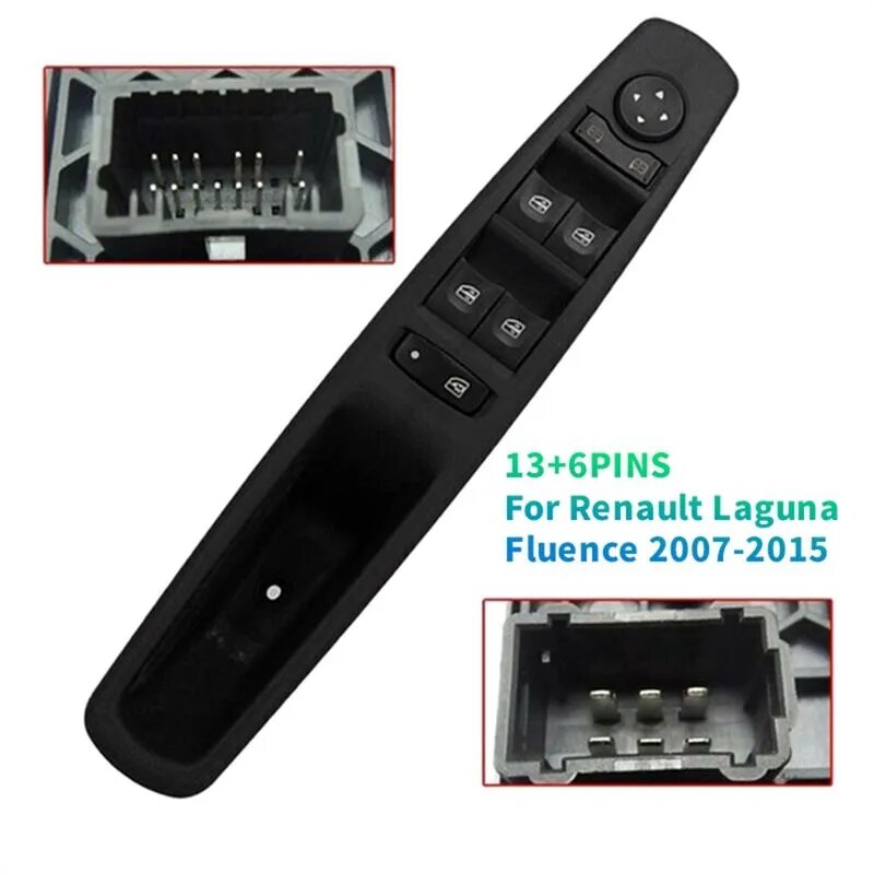 Блок управления стеклоподъемниками 13+6 PINS для Renault Laguna/Fluence 2007-2015, кнопка