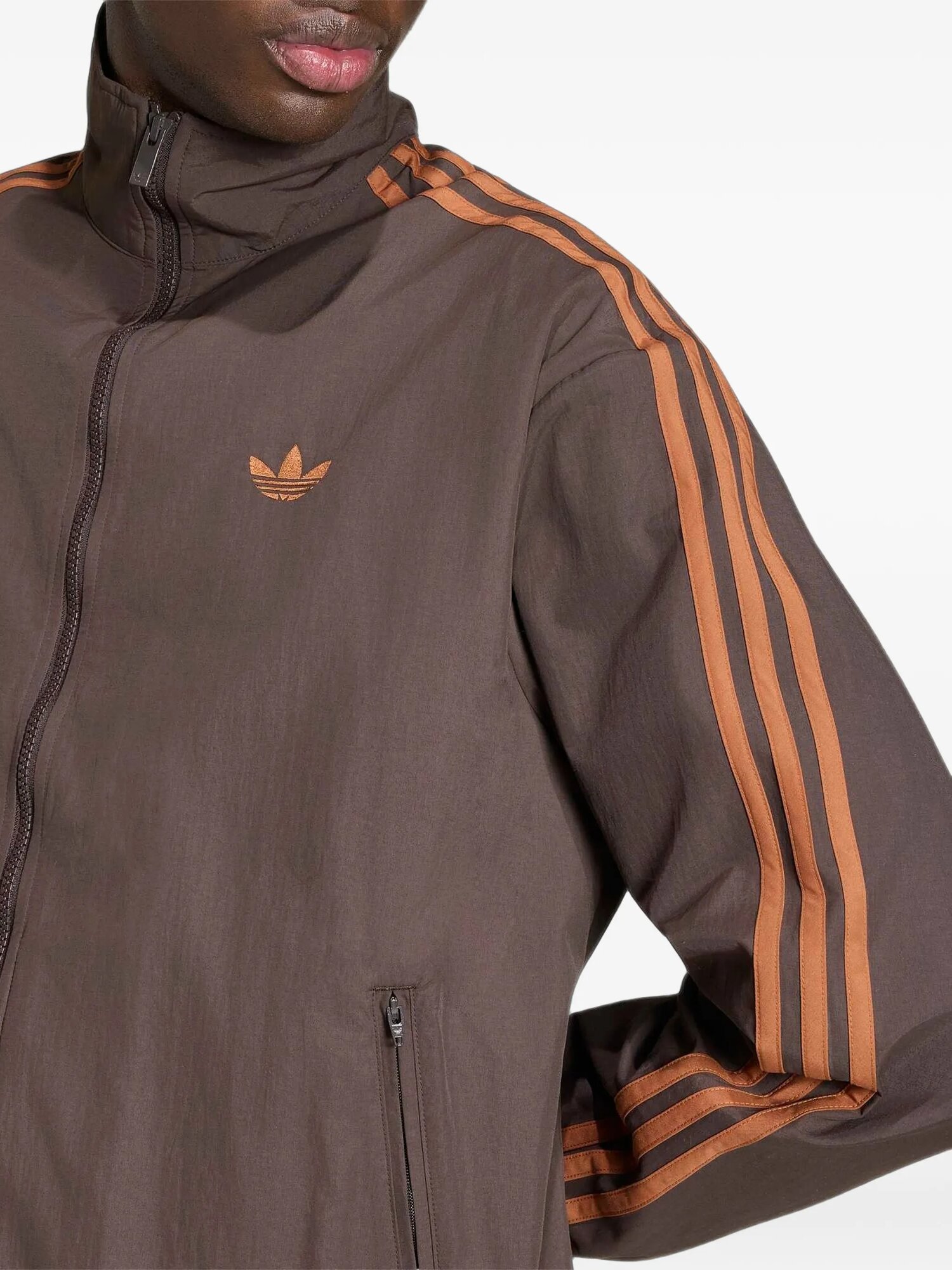 Куртка adidas Firebird side-stripe track jacket, размер 48 GER, коричневый — фото 1