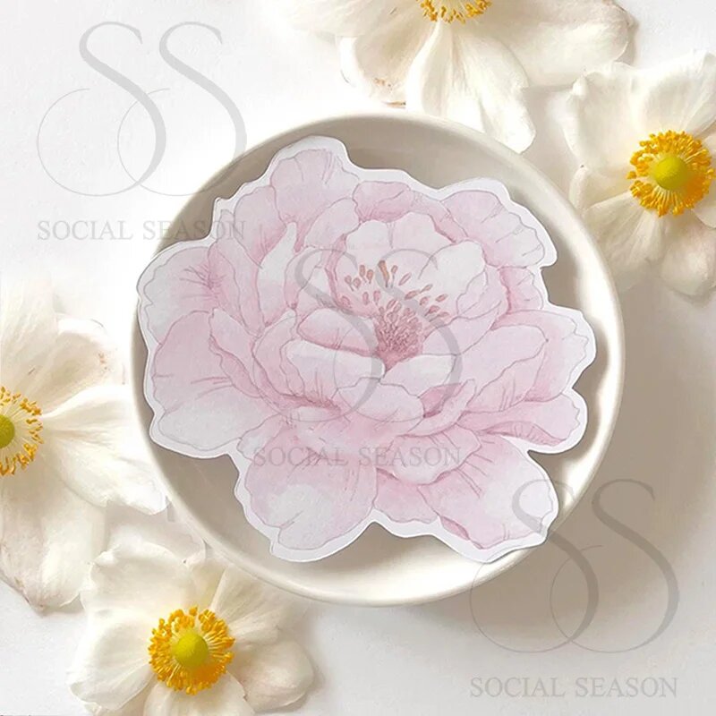 Персонализированные картонные карты с пионом для свадьбы Розовый, 50pcs, Pink Peony