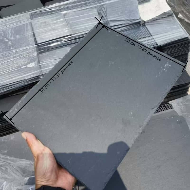 Сланцевая плита прямоугольная 20×30 см, 1 шт, подставка для земноводных и черепах, декор для аквариума