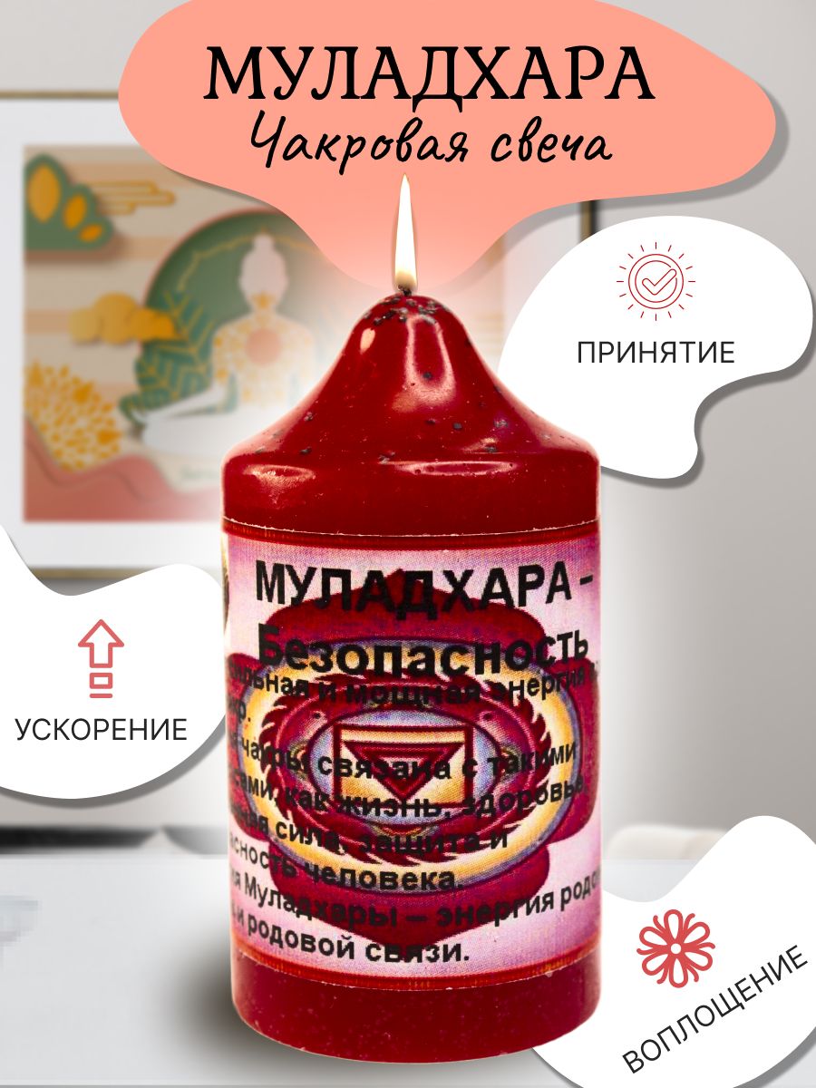Свеча Муладхара - безопасность чакровая