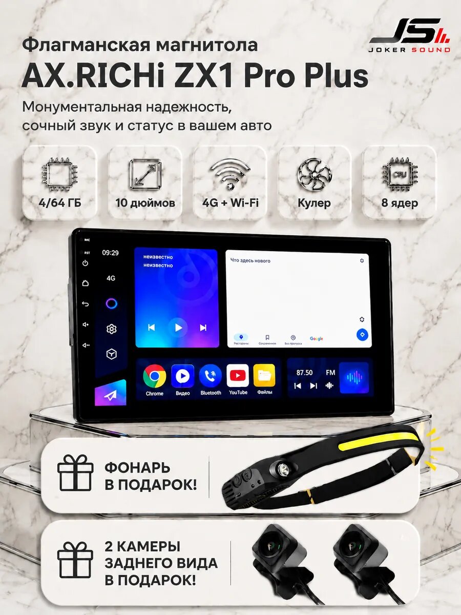 Магнитола для автомобиля AX.RICHi ZX1 Pro Plus 4+64gb