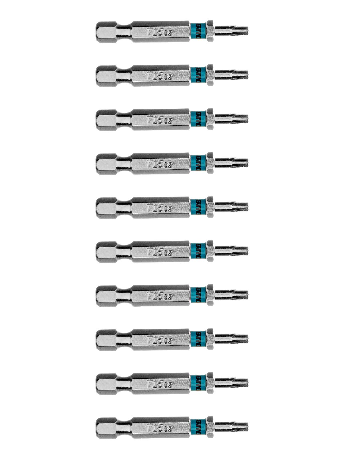 Биты для шуруповерта магнитные GROSS, Torx 15 х 50 мм, сталь S2, шестигранный хвостовик, 10 штук, 114609
