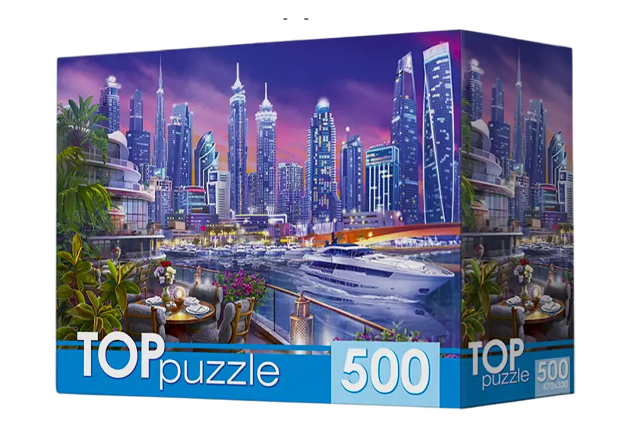 Пазл для взрослых TOP Puzzle 500 деталей, элементов: Кафе в вечернем Дубае