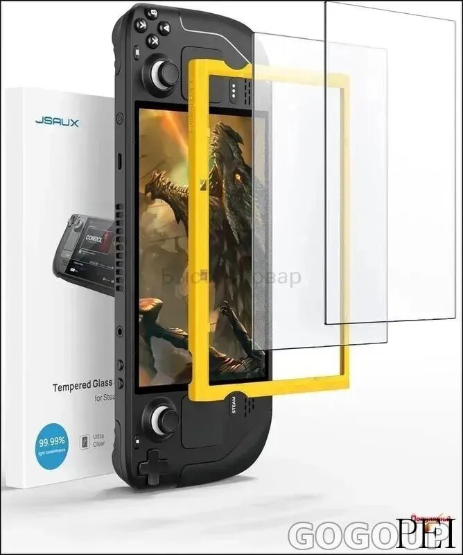 Матовое защитное стекло JSAUX для Steam Deck LCD/OLED (2 шт), антибликовое, олеофобное, твёрдость 9H, с полным покрытием всей площади экрана консоли - GP0110
