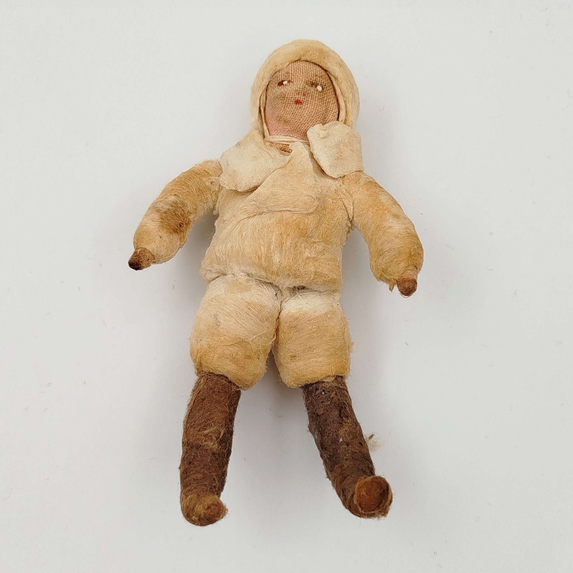 Игрушка ёлочная "Мальчик", вата, ткань, роспись, СССР, 1930-1940 гг.