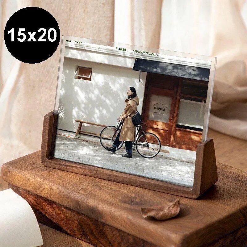 Фоторамка "фоторамка горизонтальная 15х20 деревянная", 1 фото, орех
