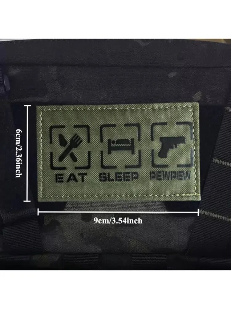 "EAT SLEEP PEWPEW" Нашивка На Одежду, Патч, Шеврон На Липучке