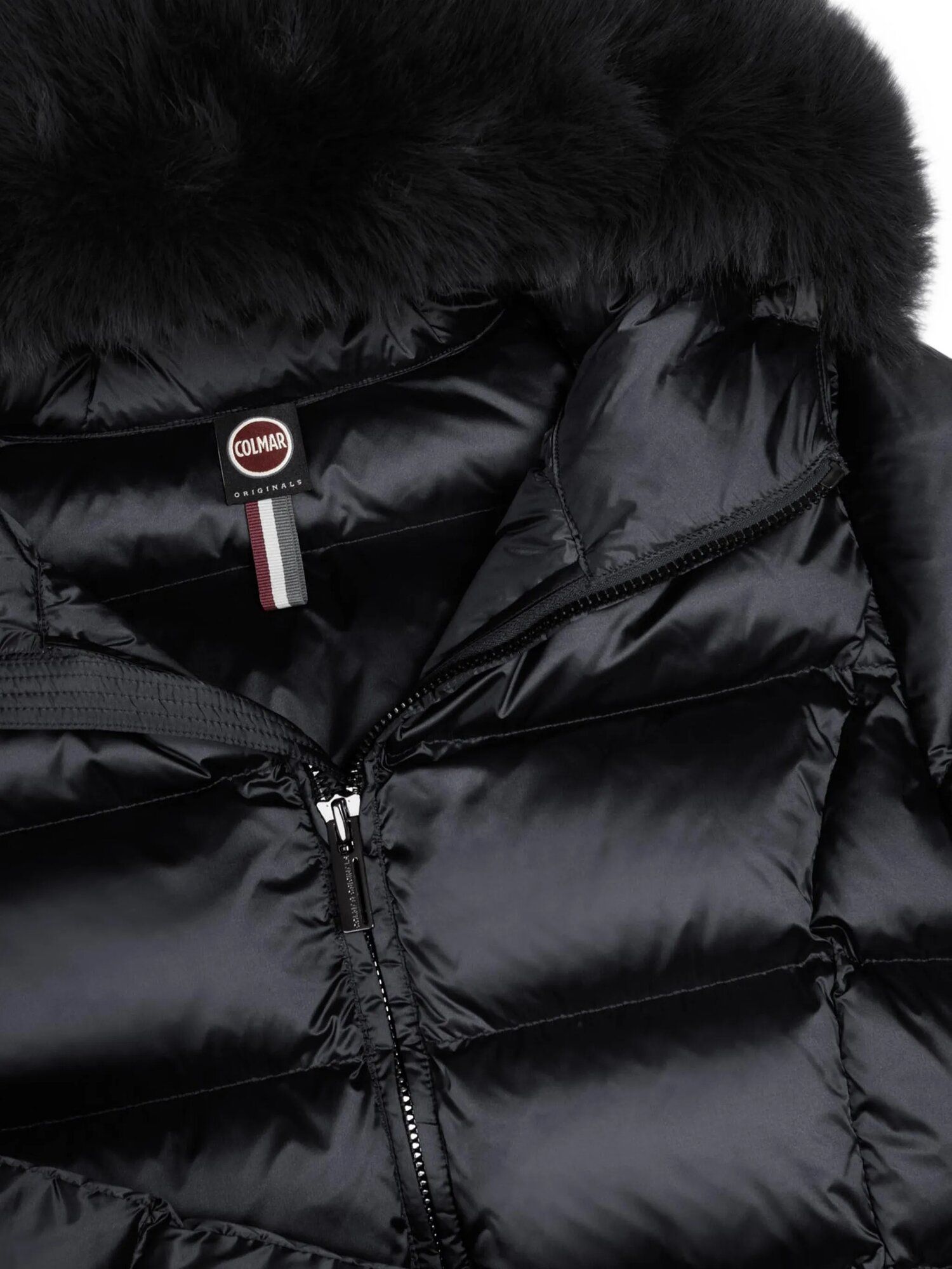 Пальто Colmar Fur-trim quilted coat, размер 40 IT, черный — фото 1