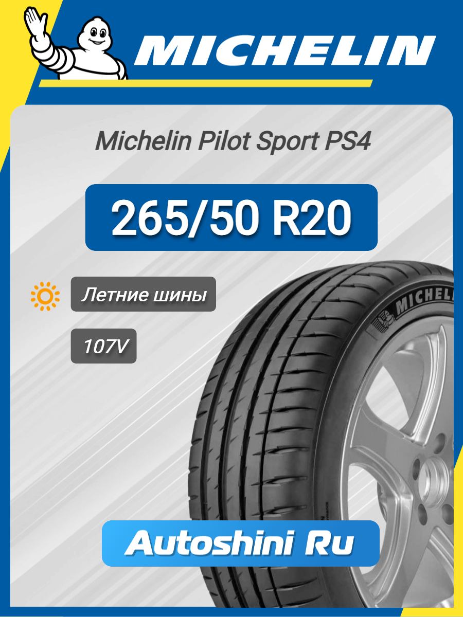 Шины летние Michelin Pilot Sport PS4 265/50 R20 107V