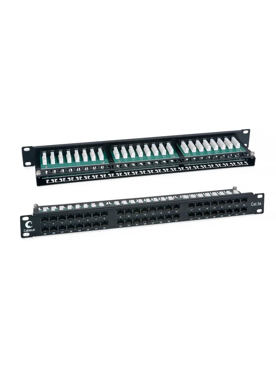 Патч-панель Cabeus PLHD-48-CAT.5E-DUAL