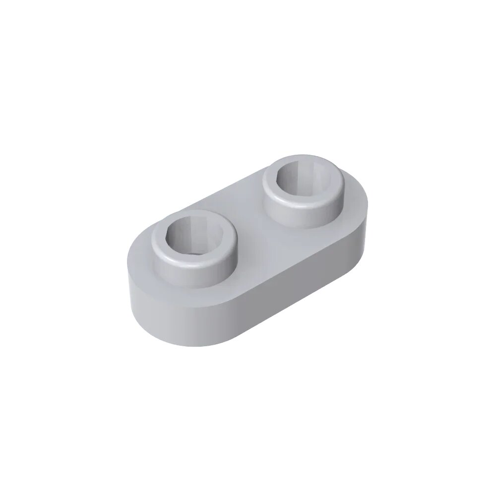 GOBRICKS Круглые строительные блоки 1x2 Серый, 092