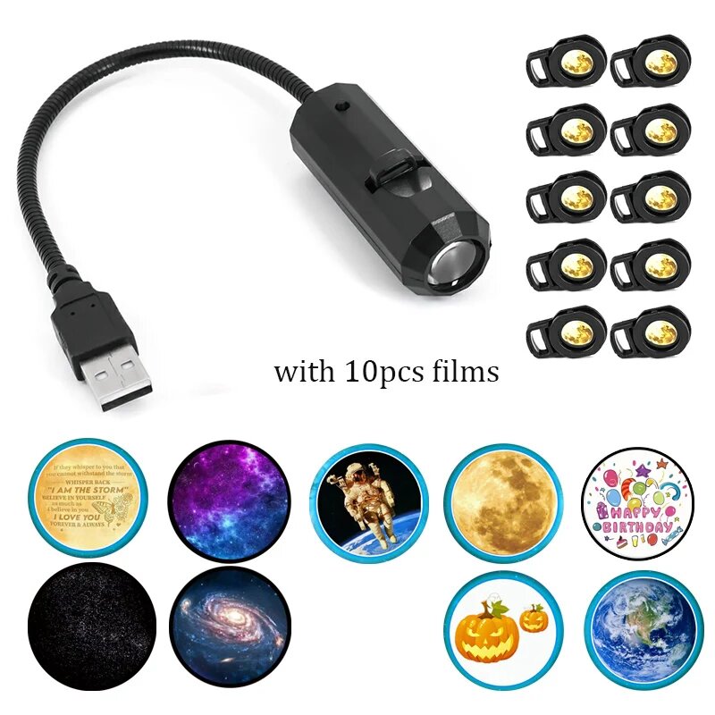 USB проектор лампа Черный, lamps films pack