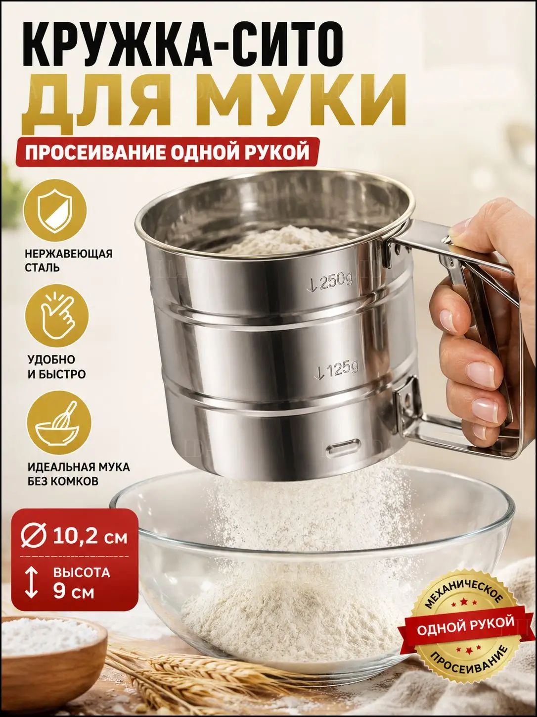 Сито, диаметр 10 см, 1 предм.