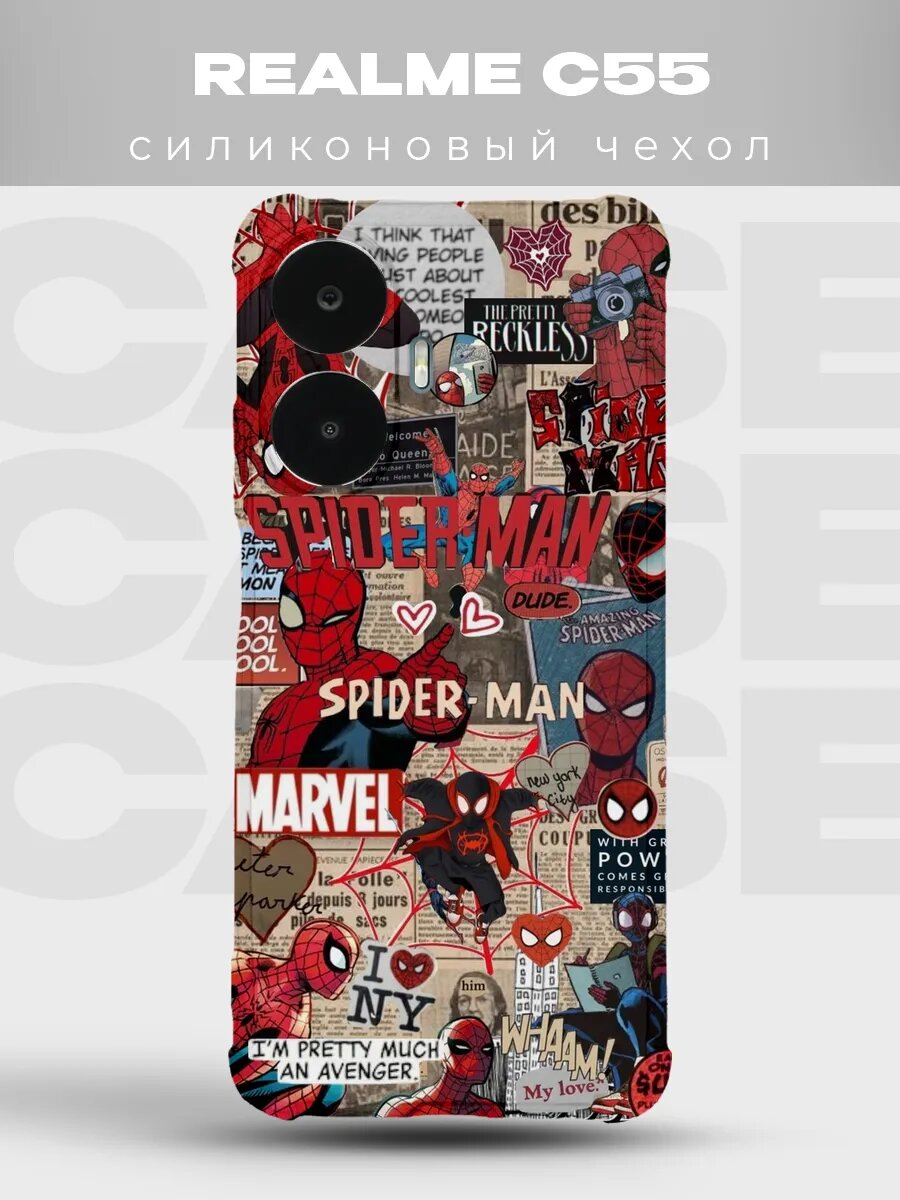 Чехол на Realme C55 Человек-паук spider man человек паук