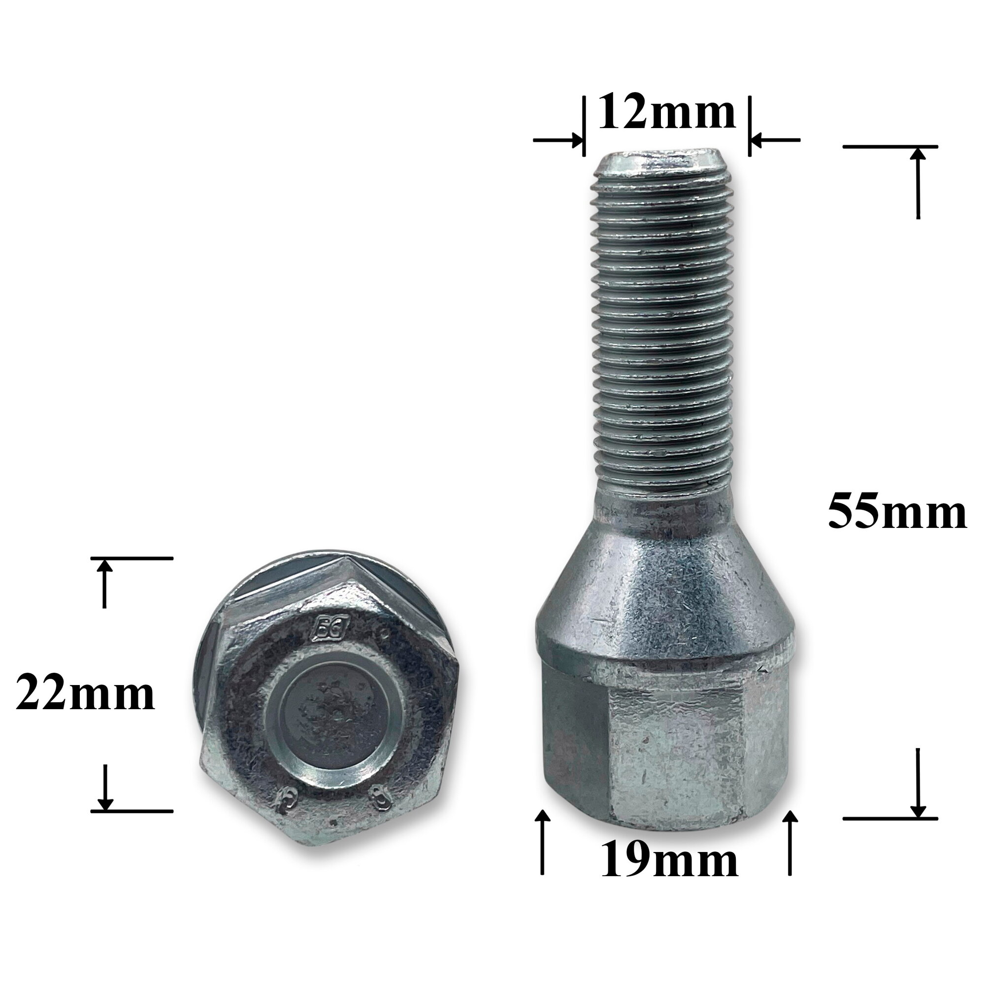 Крепавто Болт колёсный ВАЗ M12*1,25*30,5 ключ 19, конус T0010
