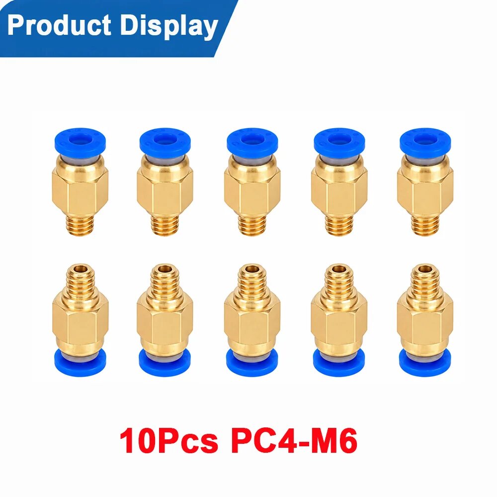 Пневматические соединители PC4 M6 M10 для 3D-принтеров набор из 10 шт. 10Pcs PC4-M6