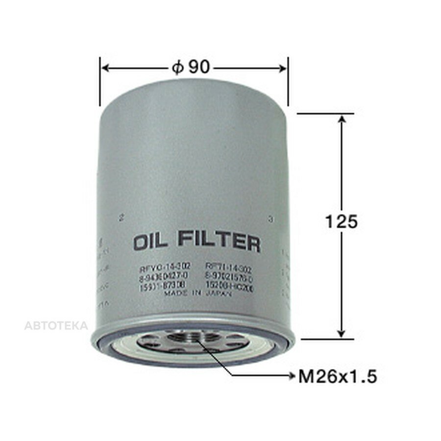 Фильтр масляный VIC C412 R2, RF#,4JG2,4JB1T, DL-T