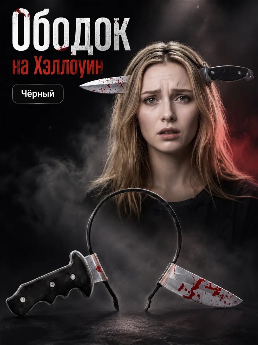 Ободок-иллюзия "Нож" на Хеллоуин