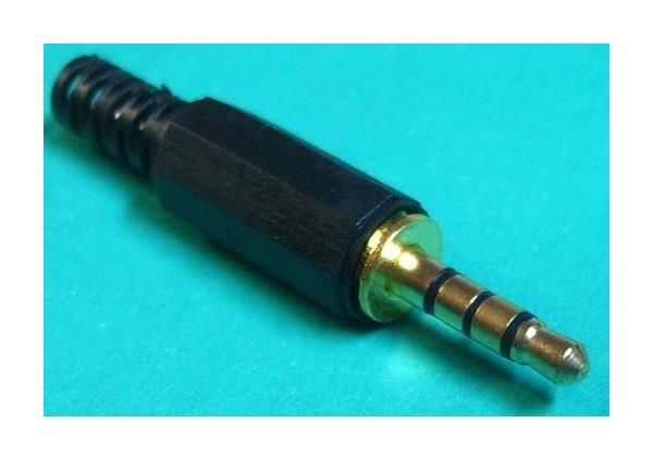 Разъем Аудио 3,5 jack 4pin (3 канала) штекер на кабель золото