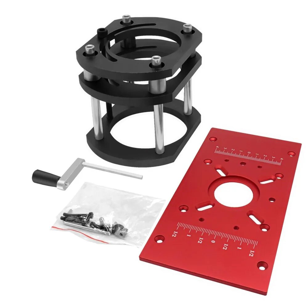 Подъемник фрезерного станка с неподвижным основанием, алюминиевая вставная пластина, универсальное подъемное основание станка для деревообработки диаметром 65 мм