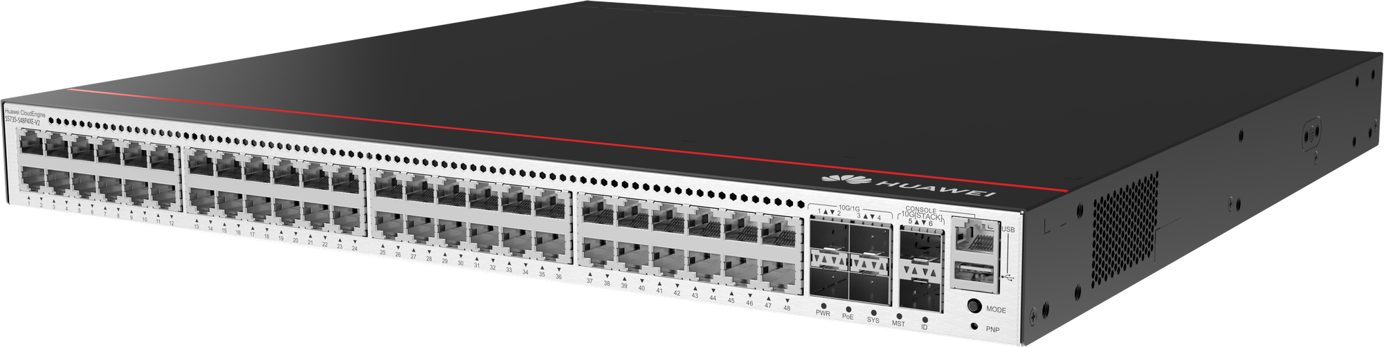 Коммутатор Huawei S5735-S48P4XE-V2 48 x 10/100/1000Base-T 4х10GE SFP+ 2х12GE stack