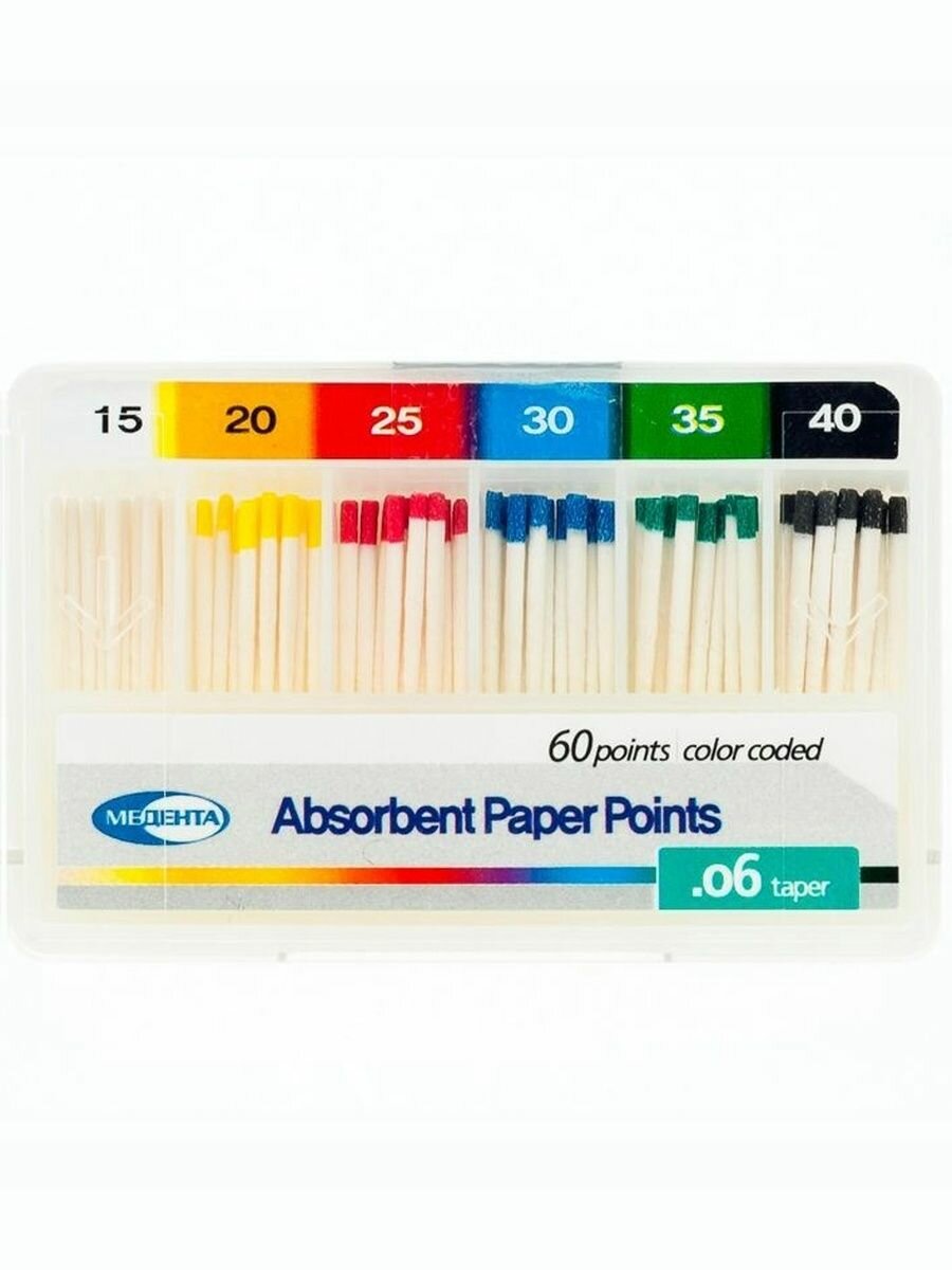 Штифты бумажные конус 06 (60шт) ассорти №15-40, мета