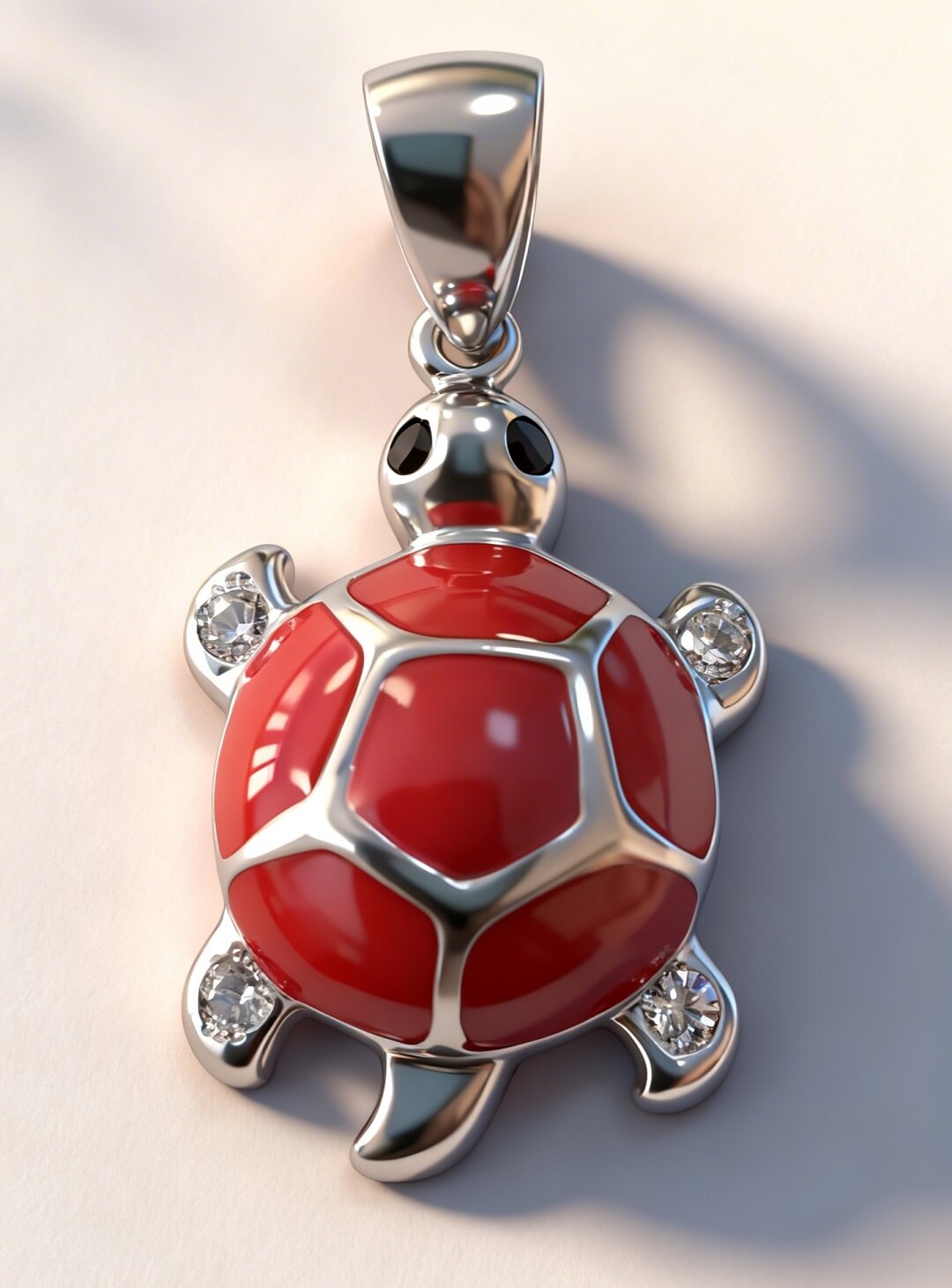 Подвеска, серебро, 925 проба, родирование, фианит, эмаль