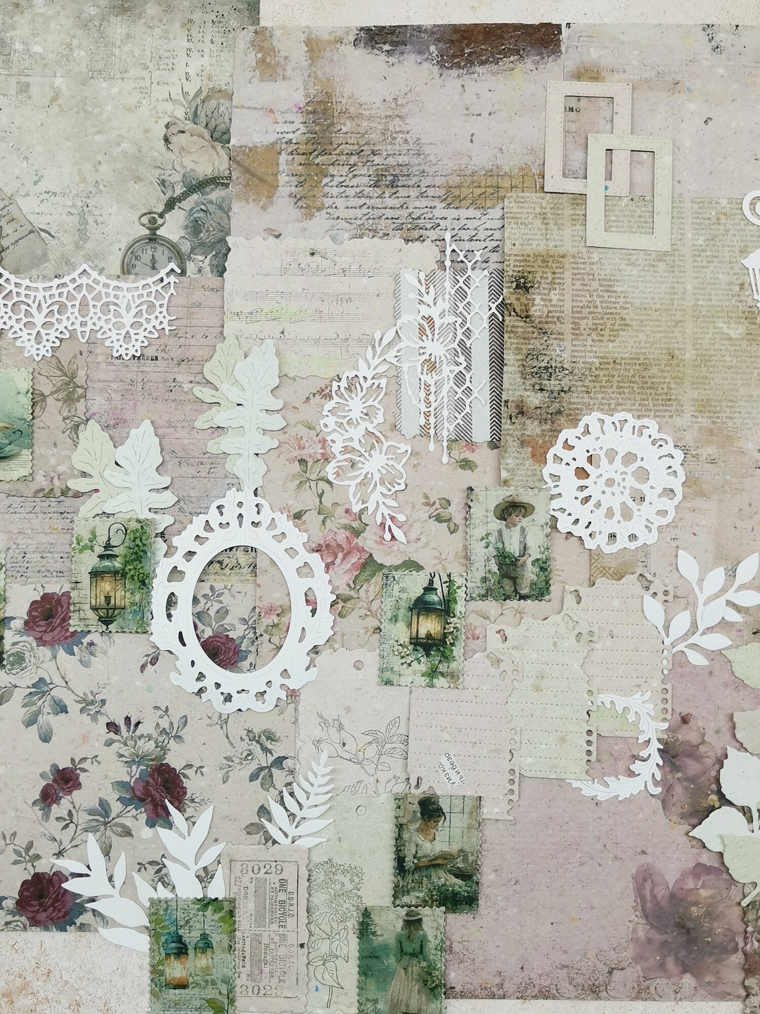 Набор бумаги и вырубки для творчества (скрапбукинга), комплект 59 элементов