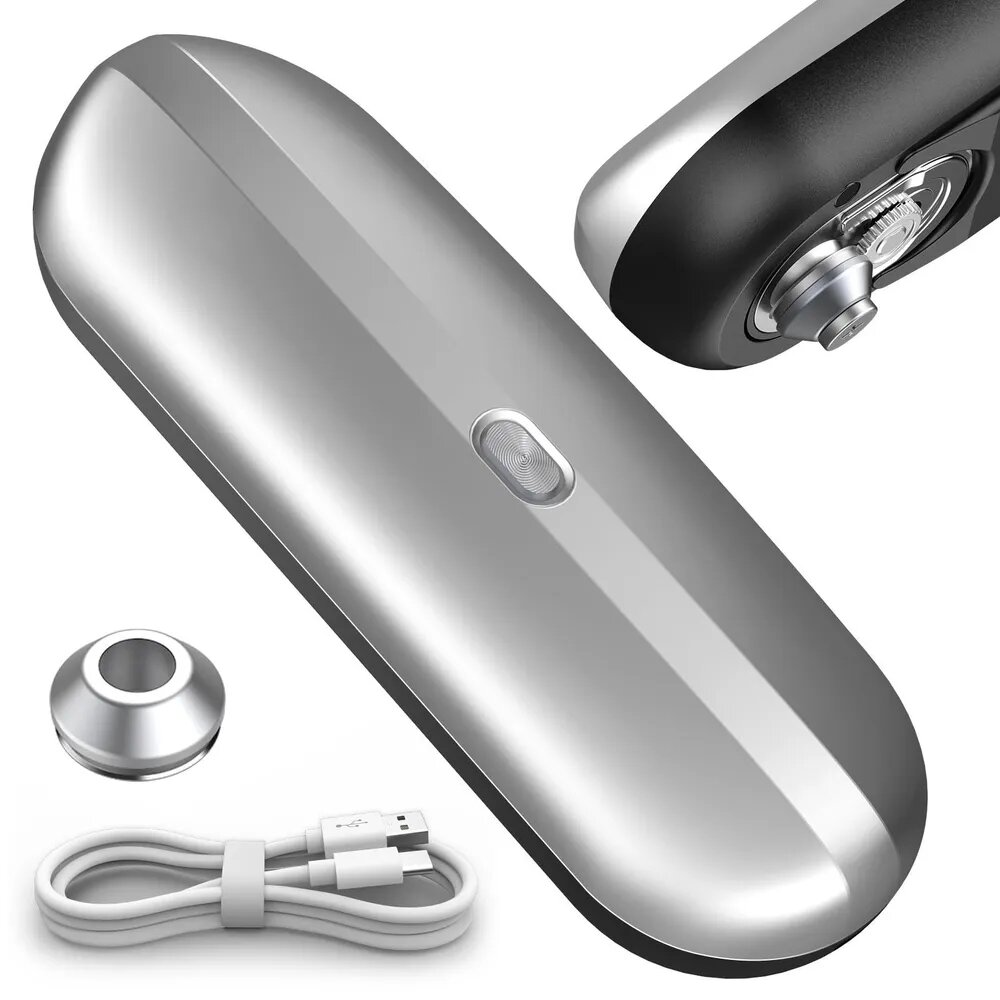 Открывалка автоматическая электрическая, 1 шт серебристого цвета с кабелем USB