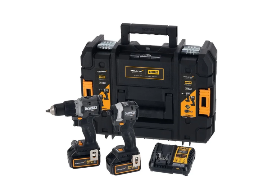 Набор электроинструментов DeWalt McLaren Limited Edition DCK200MM2T (шуруповерт, винтоверт, 2 АКБ, кейс)