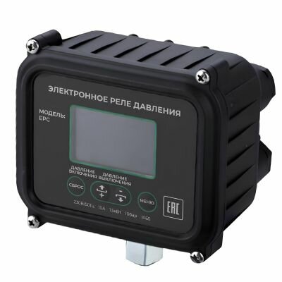 Контроллер давления PUMPMAN EPC прямой, 1.5 кВт, электронное реле для насоса с защитой от сухого хода и таймером
