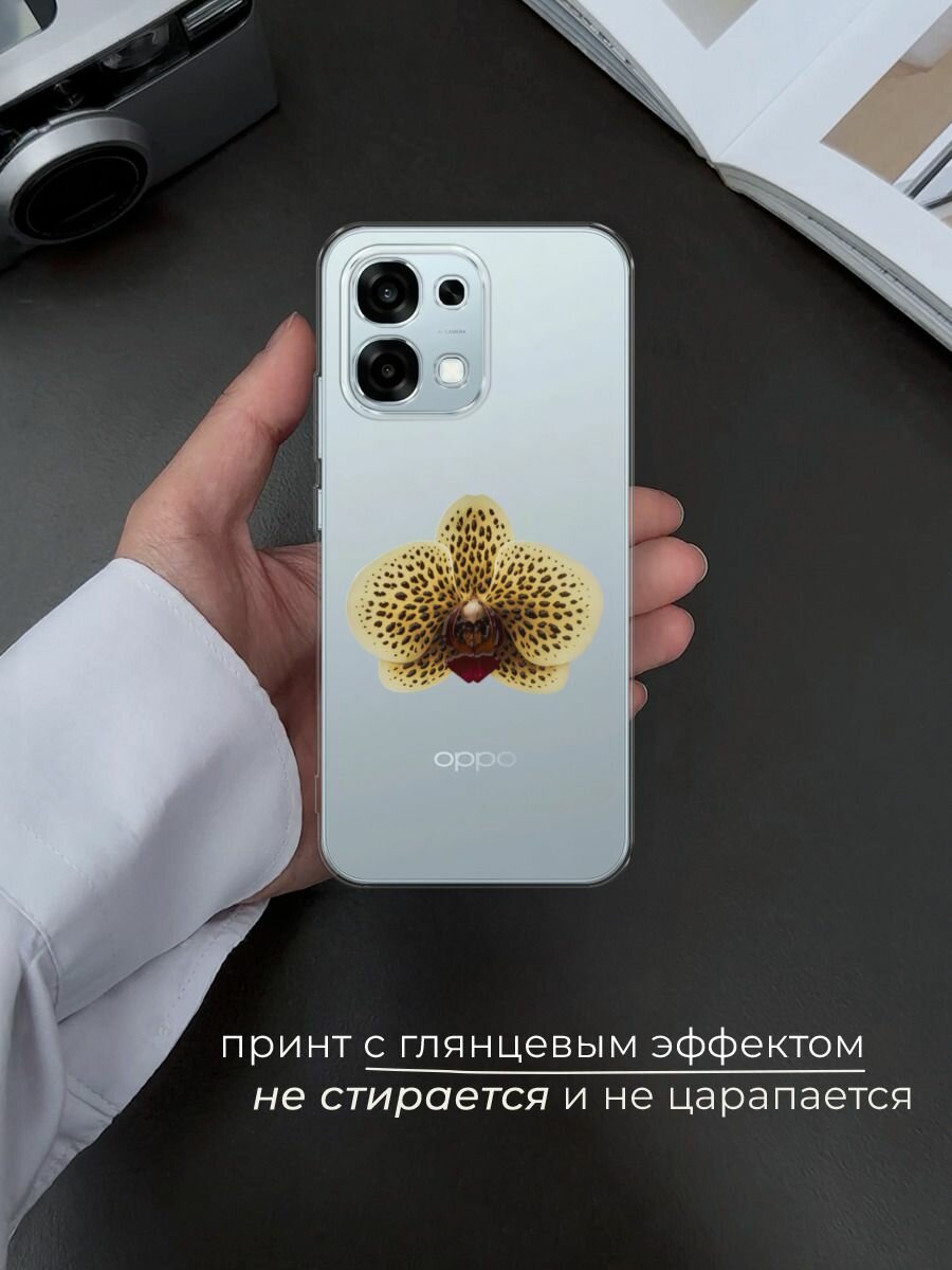 Силиконовый чехол на Oppo A6 Pro / Оппо A6 Про с принтом Желтая орхидея — фото 1