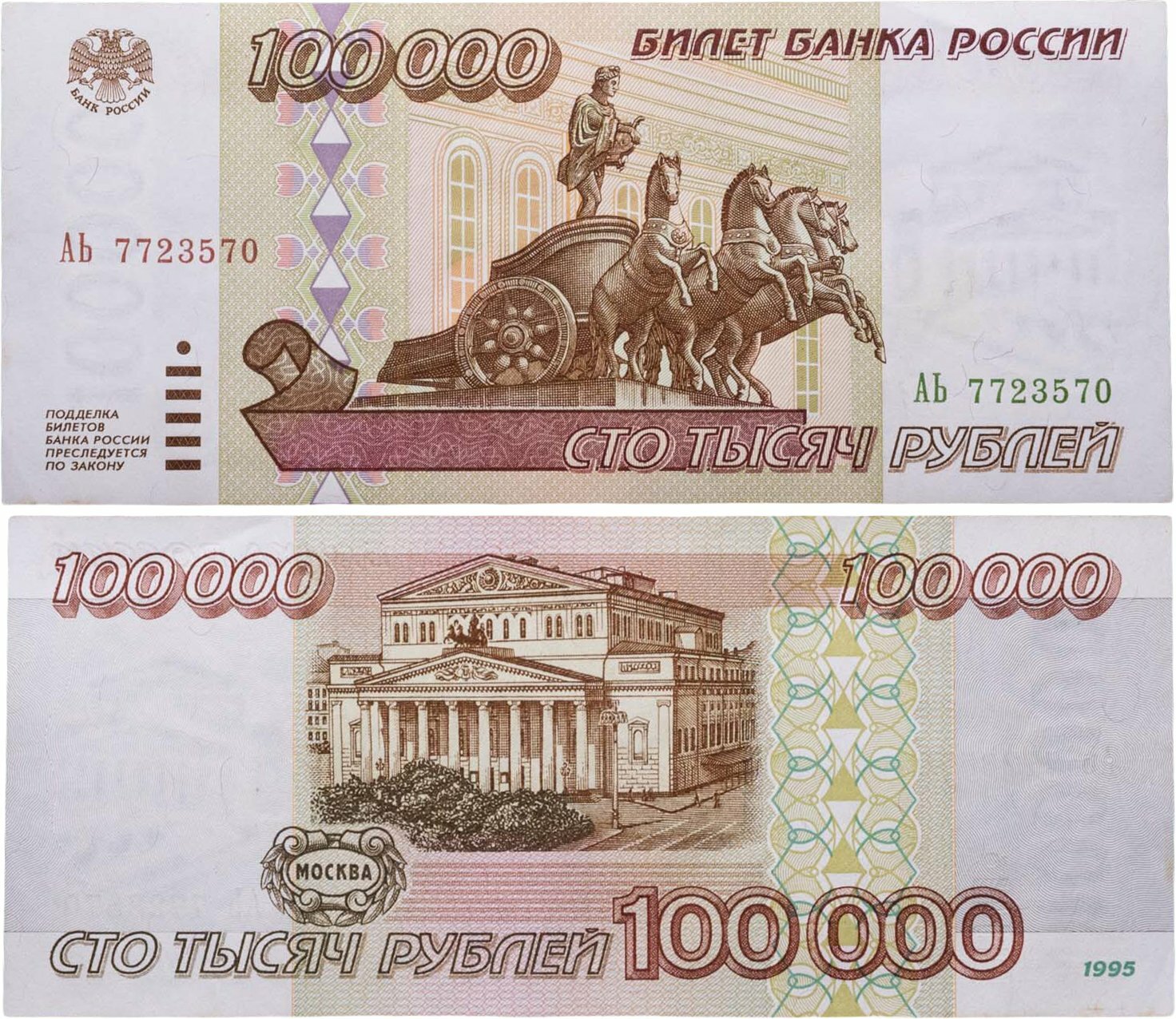 100000 рублей 1995