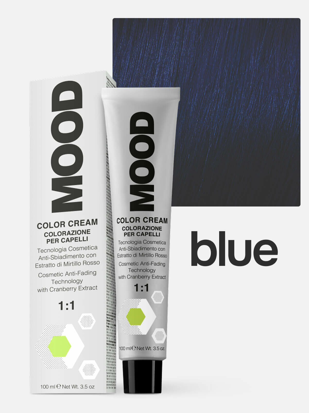 Крем - краска для волос профессиональная Mood Микстон Blu Синий, 100 мл