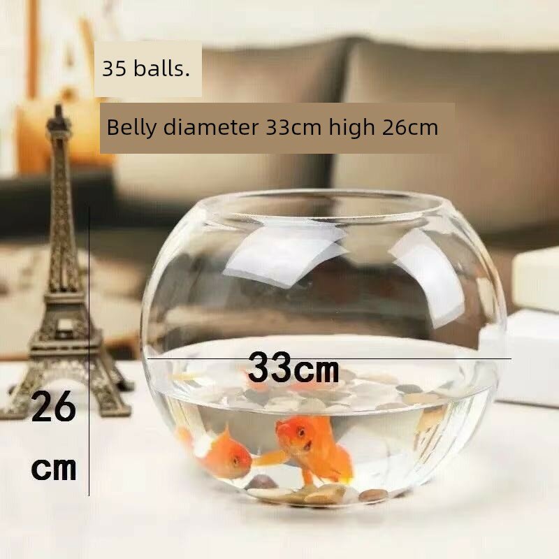 Маленький круглый аквариум из стекла 35 см для стола, офиса и дома, подходит для черепах
