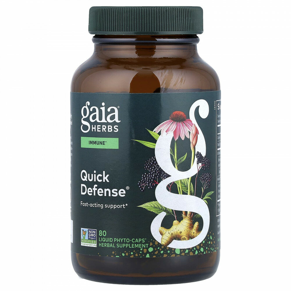 Gaia Herbs, Quick Defense®, 80 жидких капсул Phyto-Caps®