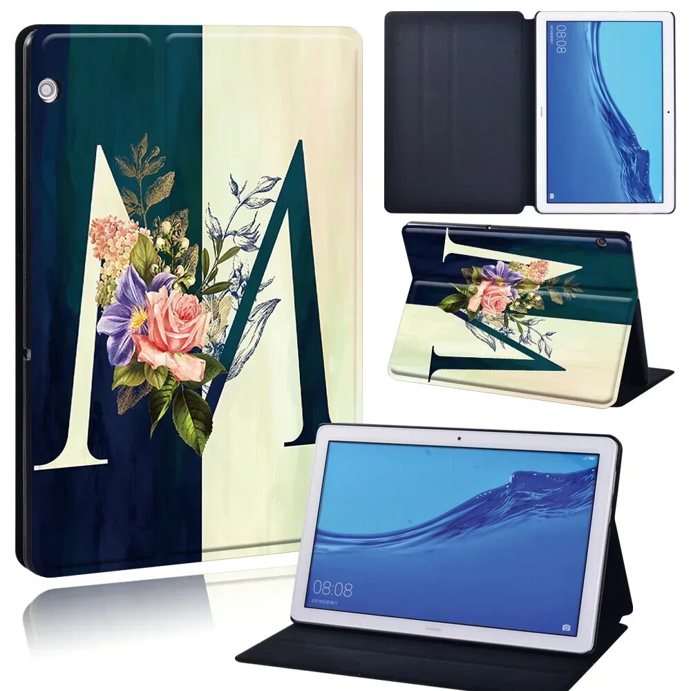 Чехол для планшета Huawei MediaPad M5 Lite 10,1/M5 10,8/MediaPad T5 10 10,1/T3 8,0/T3 10 9,6-дюймовый чехол с принтом + стилус