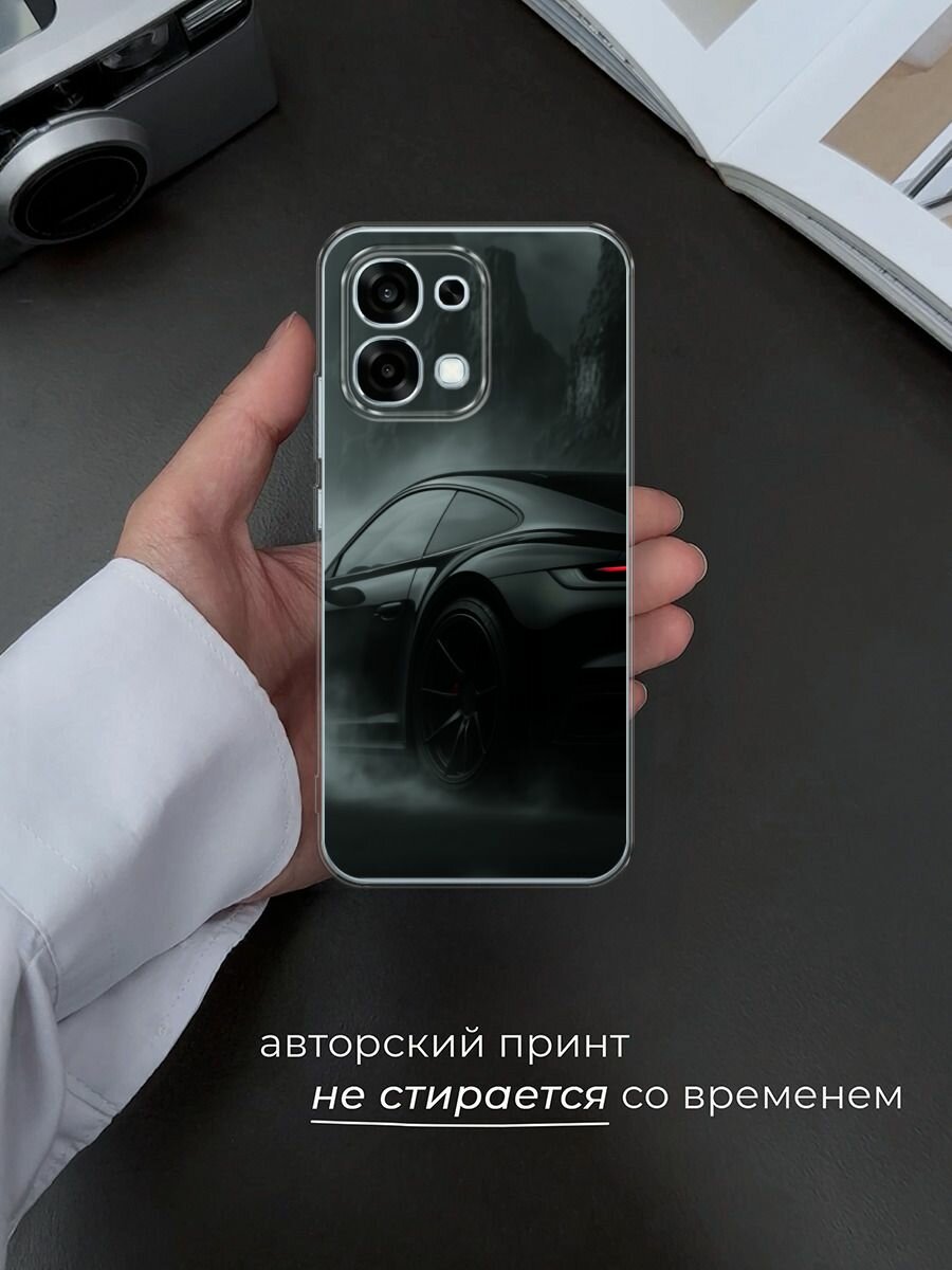 Силиконовый чехол на Oppo A6 Pro / Оппо A6 Про с принтом Машина в тени — фото 1