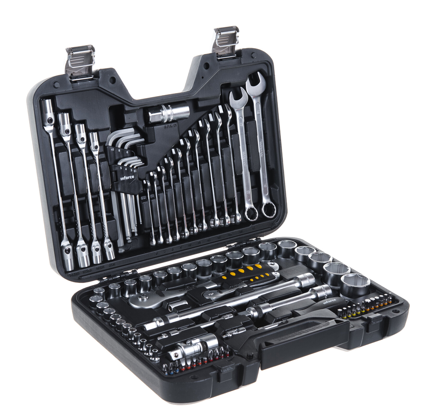 Набор инструментов Inforce 85 предметов 1/2", 1/4" Inforce, Сталь Cr-V, Профессиональный, 06-07-14