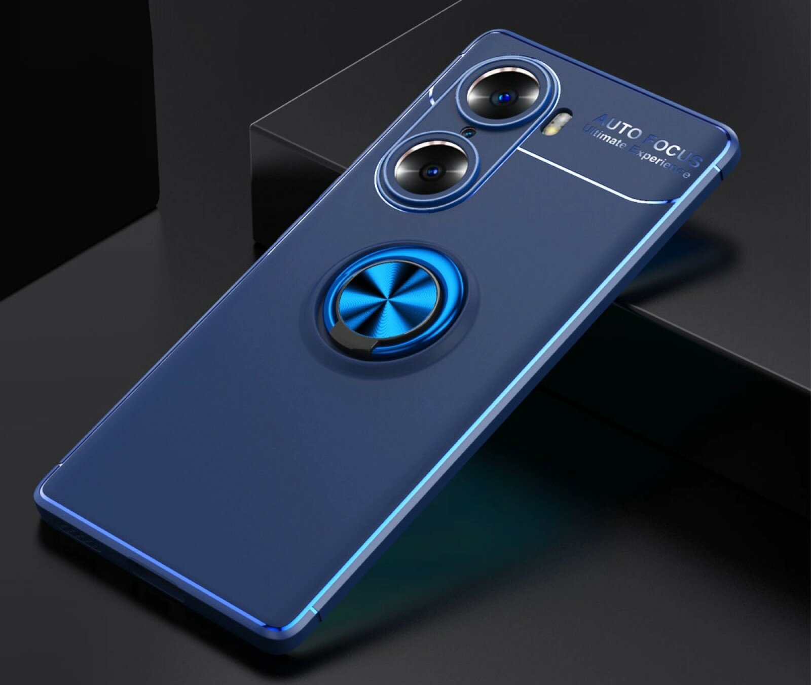Силиконовый чехол MyPads для Honor X7 с матовым покрытием и подставкой, синий