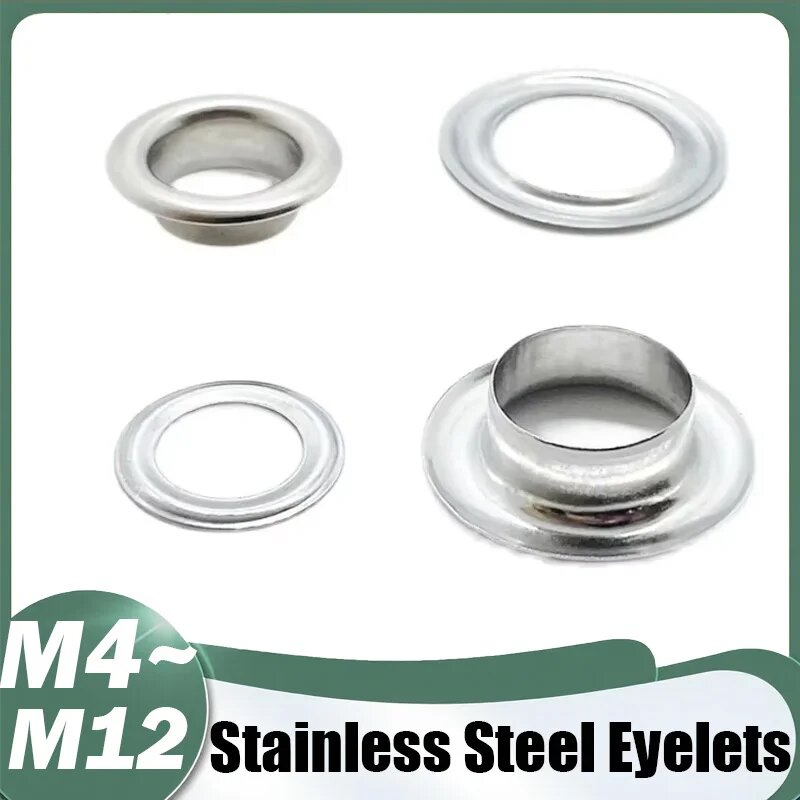 Набор из 20/30/50 шт. серебряных люверсов из нержавеющей стали M4 M5 M6 M8 M10 M12 с 12mm-20Set