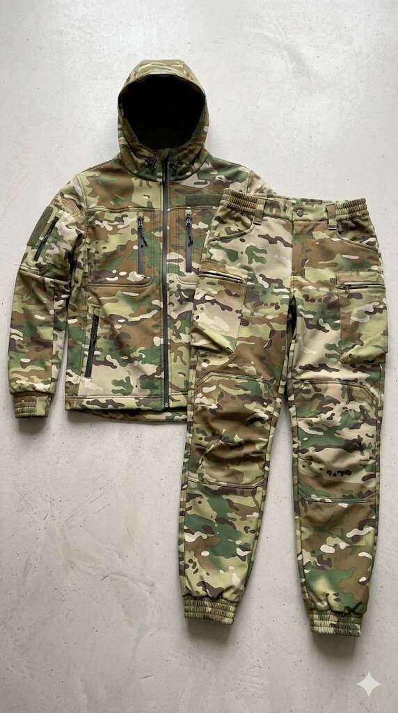 Тактический флисовый костюм демисезонный мужской в расцветке Мультикам (Multicam), M