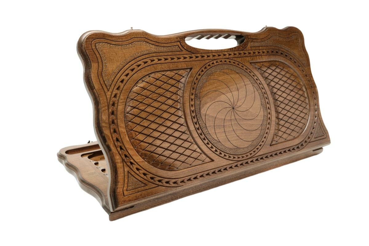 Нарды и шашки резные Далёкая вечность 61 х 66 см бук Армения 62740 Haleyan