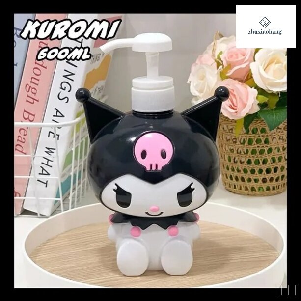 Диспенсер для мыла Sanrio для ванной Hello Kitty Kuromi 500-750 мл, многоразовый ручной насос, гель для душа, шампунь, многоразовая бутылка-контейнер