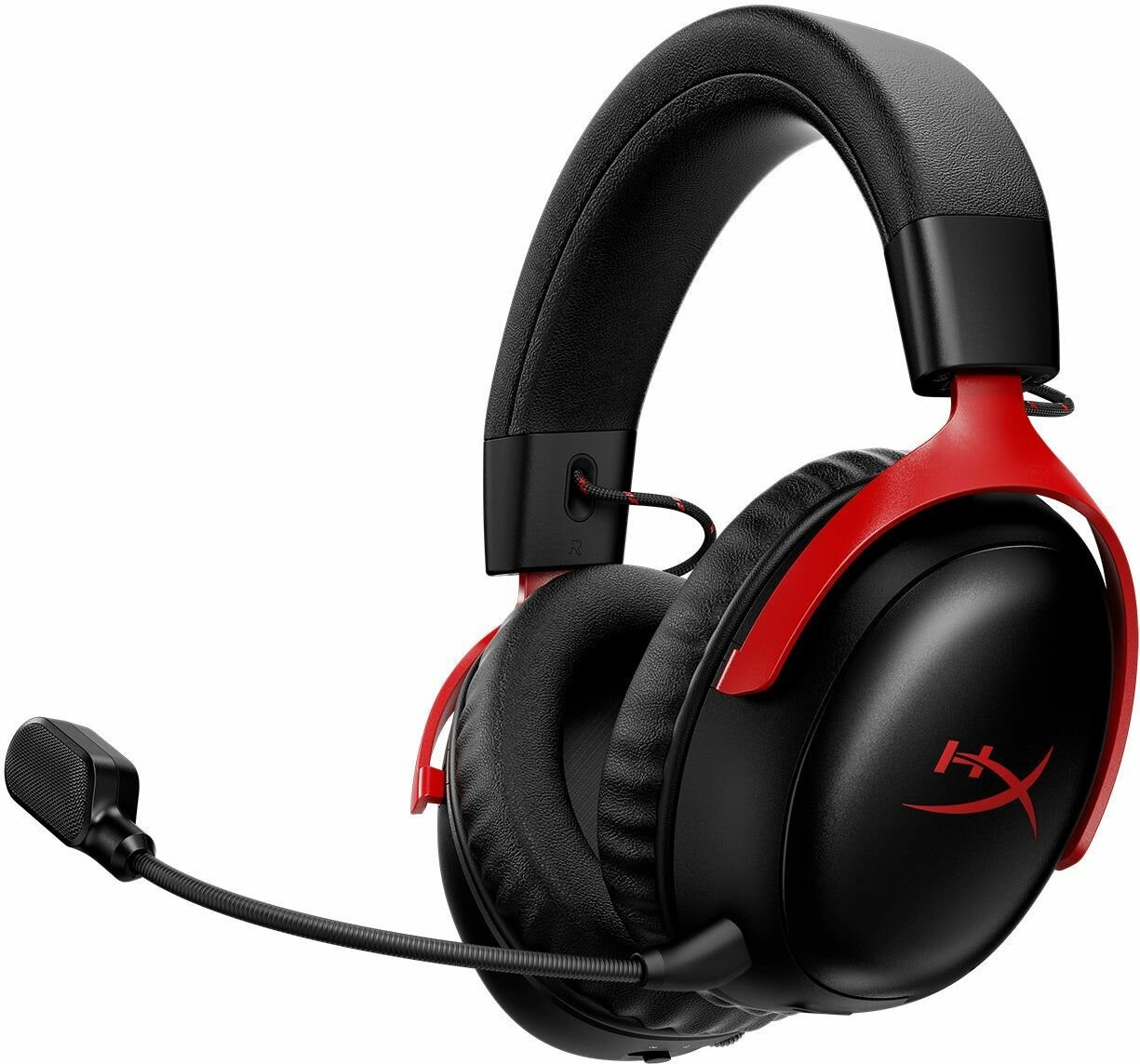Гарнитура игровая HYPERX Cloud III S Wireless, для компьютера и игровых консолей, мониторные, беспроводные/Bluetooth/USB, черный / красный [a59z0aa]