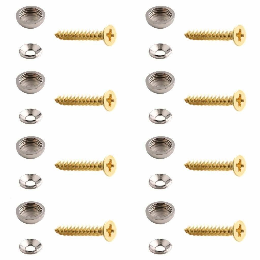 Бронзовые зеркальные винты с декоративными колпачками, серебро 15 мм