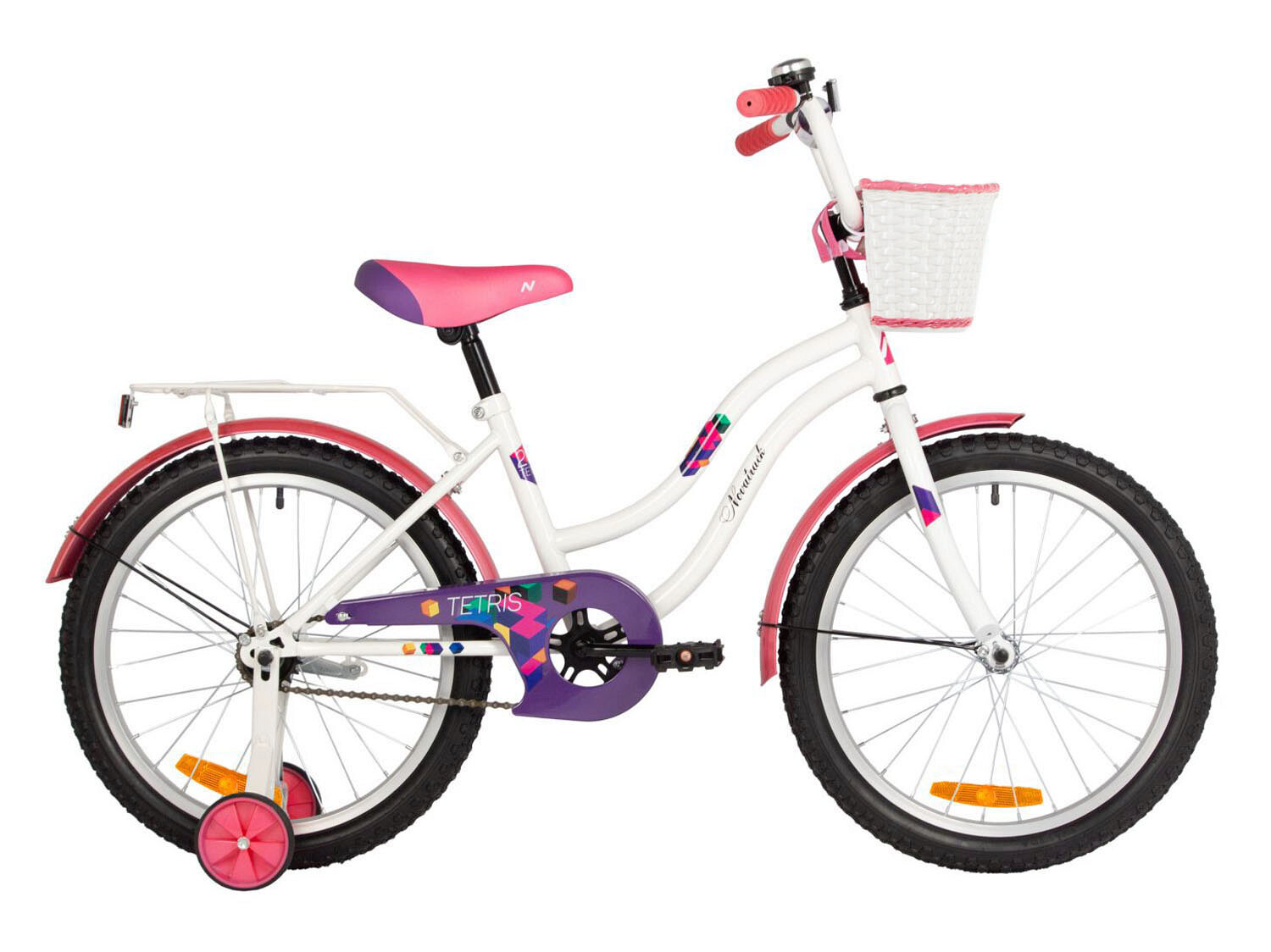 Велосипед Novatrack Tetris 18 (2025), стальная рама, на рост 110-130 см, Белый