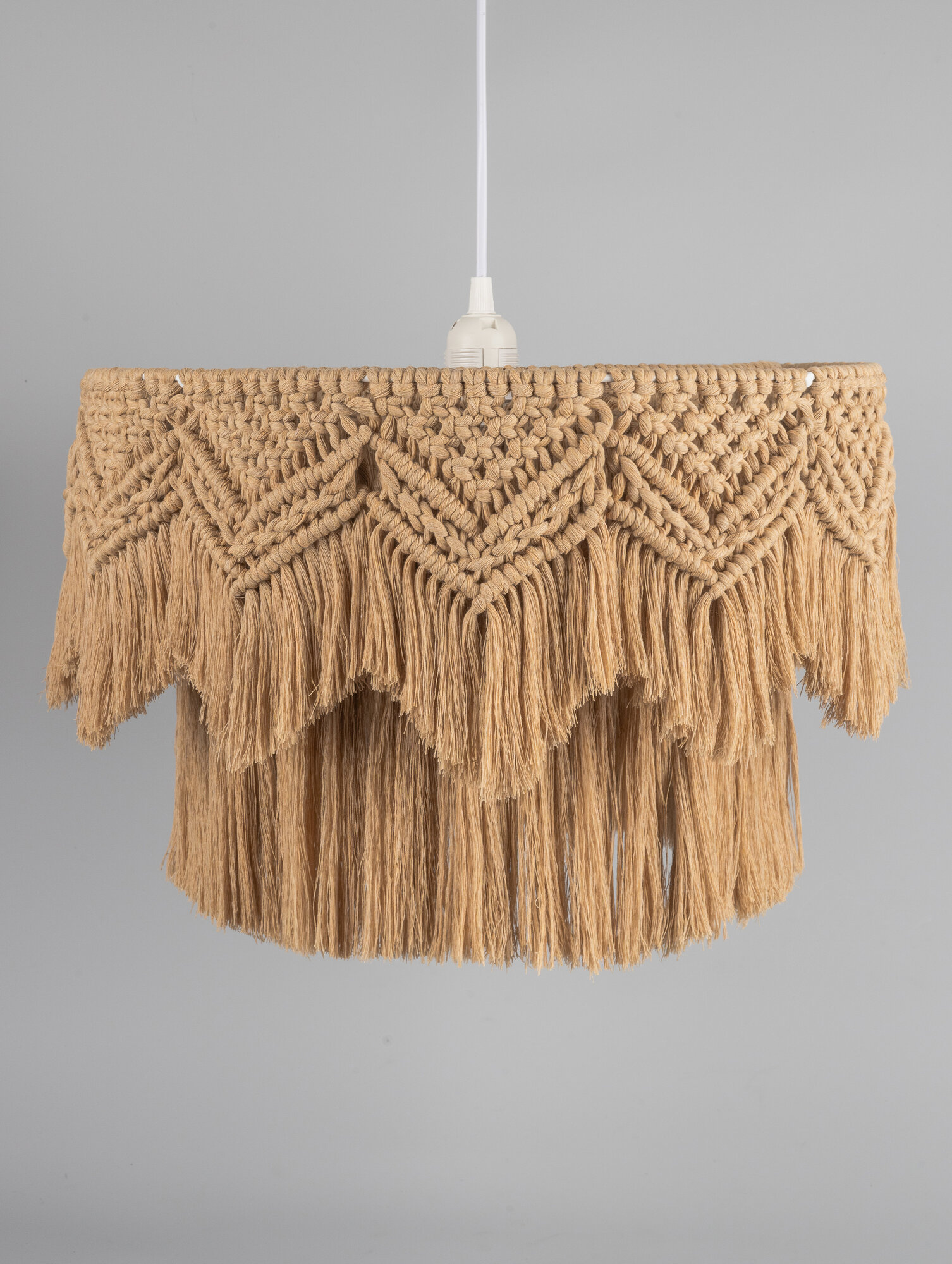 Плетеный светильник абажур макраме в марокканском стиле, Д 40 см