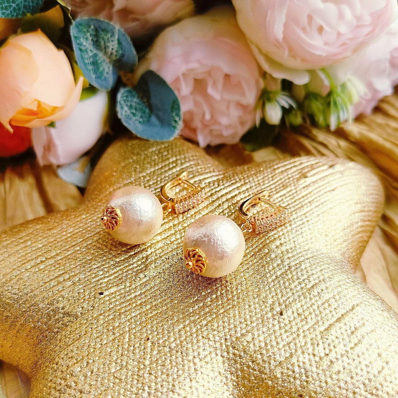 Серьги, жемчуг имитация